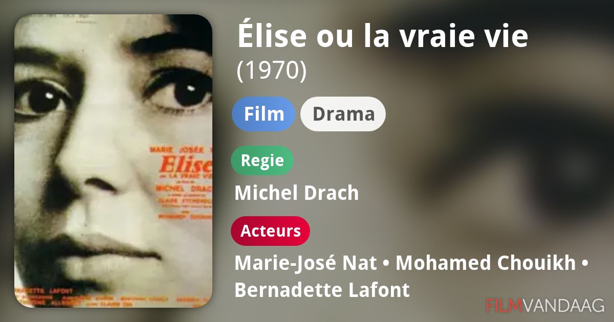 Élise ou la vraie vie (film, 1970) - FilmVandaag.nl