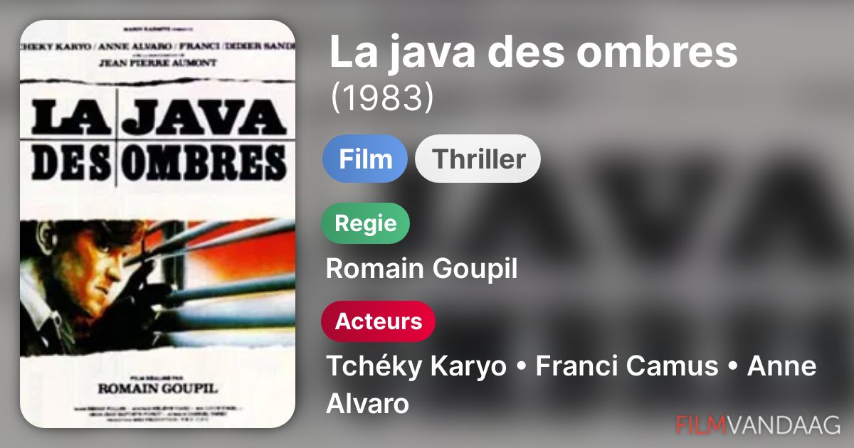 La java des ombres (film, 1983) - FilmVandaag.nl