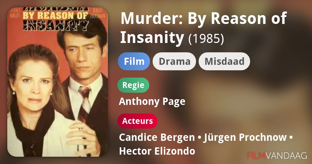 Murder: By Reason of Insanity (film, 1985) - FilmVandaag.nl