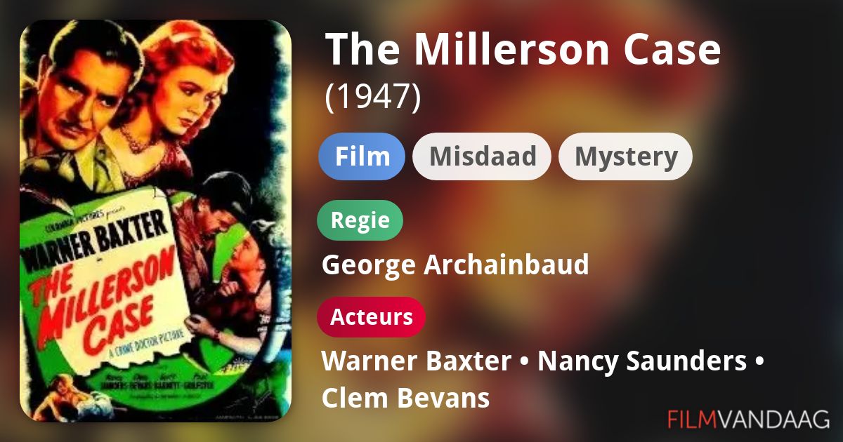 The Millerson Case (film, 1947) - FilmVandaag.nl