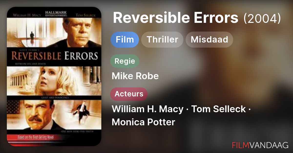 Reversible Errors (film, 2004) - FilmVandaag.nl