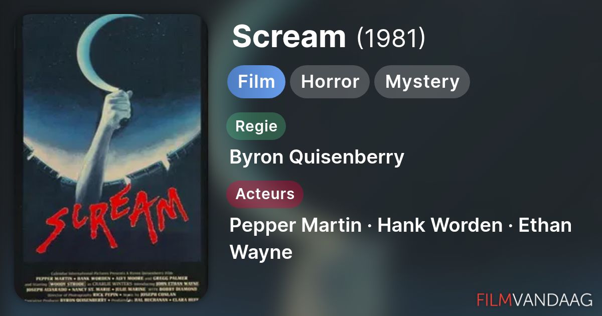 Scream (film, 1981) - FilmVandaag.nl