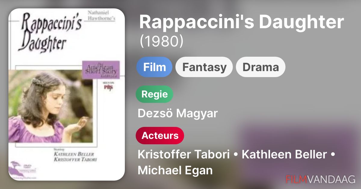 Rappaccini's Daughter (film, 1980) - FilmVandaag.nl