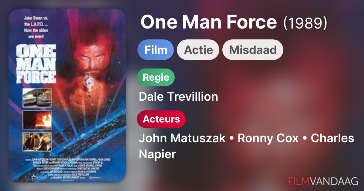 One Man Force (film, 1989) - FilmVandaag.nl