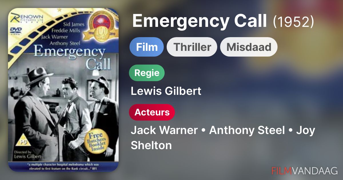 Emergency Call (film, 1952) - FilmVandaag.nl