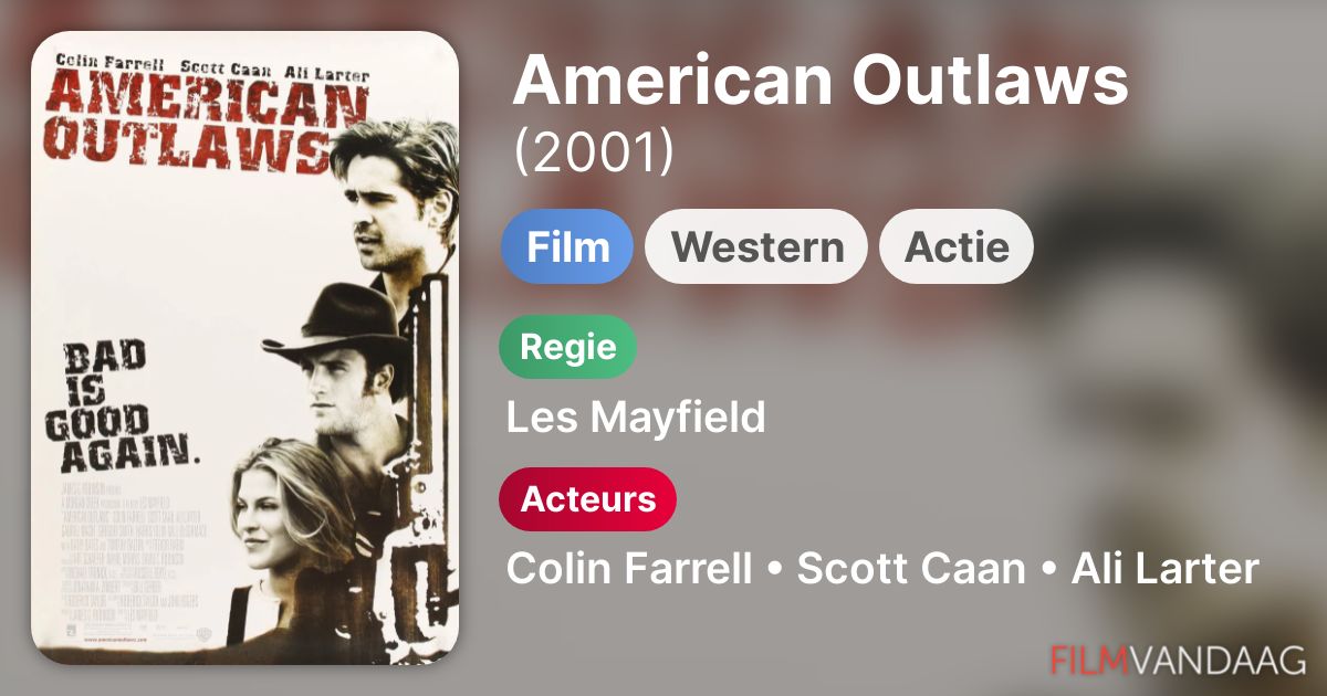 American Outlaws (film, 2001) kopen op dvd of blu-ray - FilmVandaag.nl