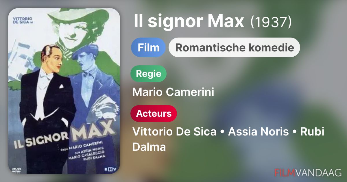 Il signor Max (film, 1937) - FilmVandaag.nl