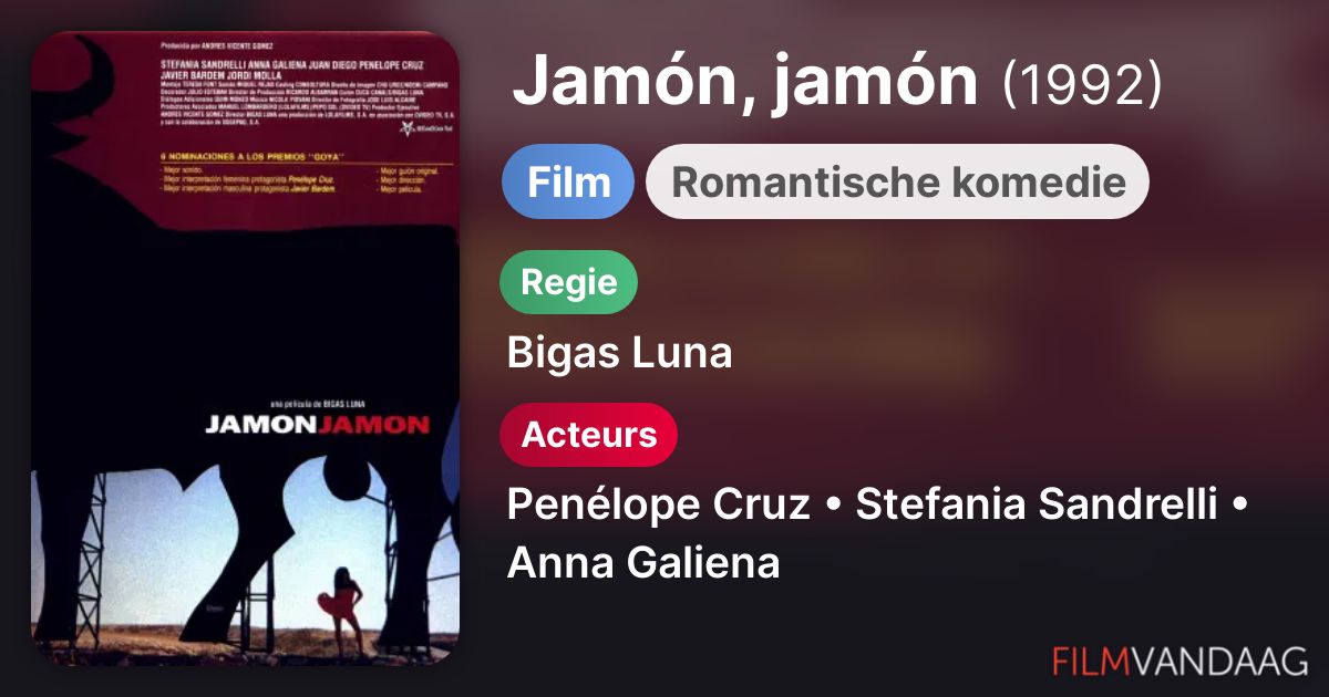 Jamón, jamón (film, 1992) kopen op dvd of blu-ray - FilmVandaag.nl