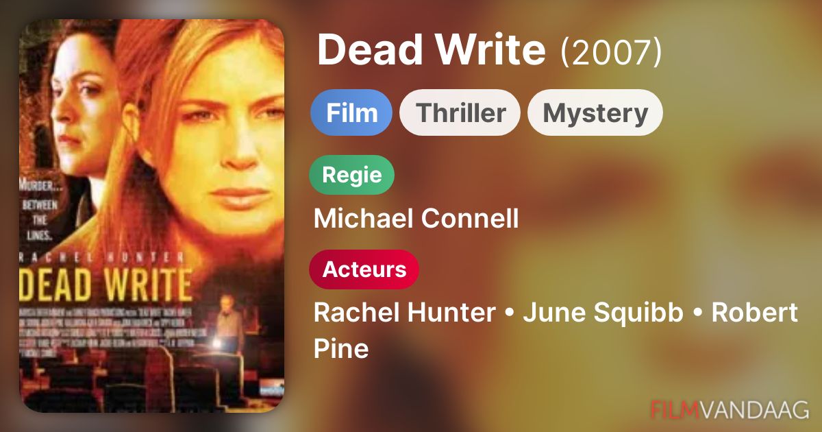 Dead Write (film, 2007) Nu Online Kijken - FilmVandaag.nl
