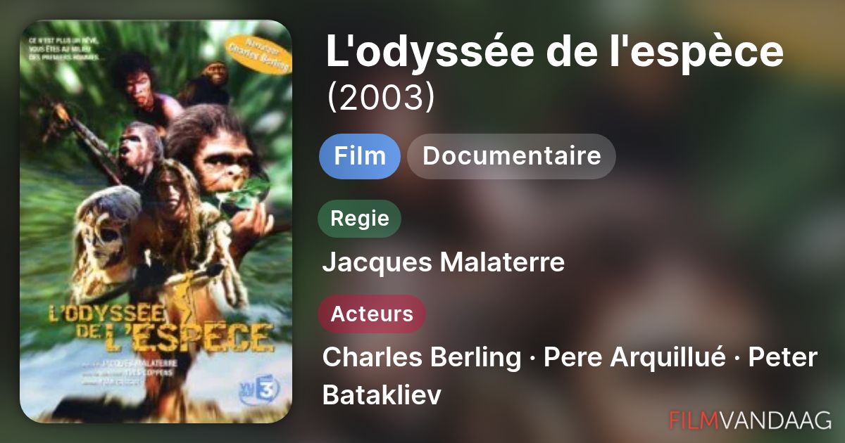 L'odyssée de l'espèce (film, 2003) - FilmVandaag.nl
