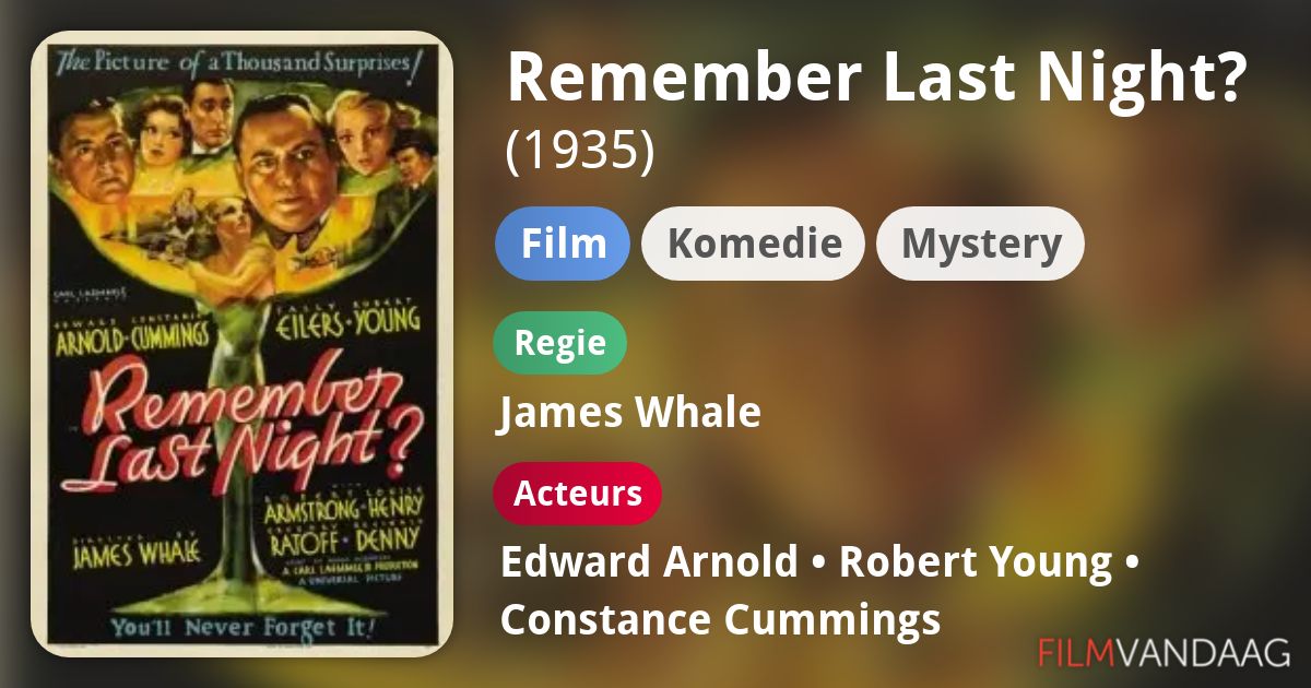 Remember Last Night? (film, 1935) - FilmVandaag.nl