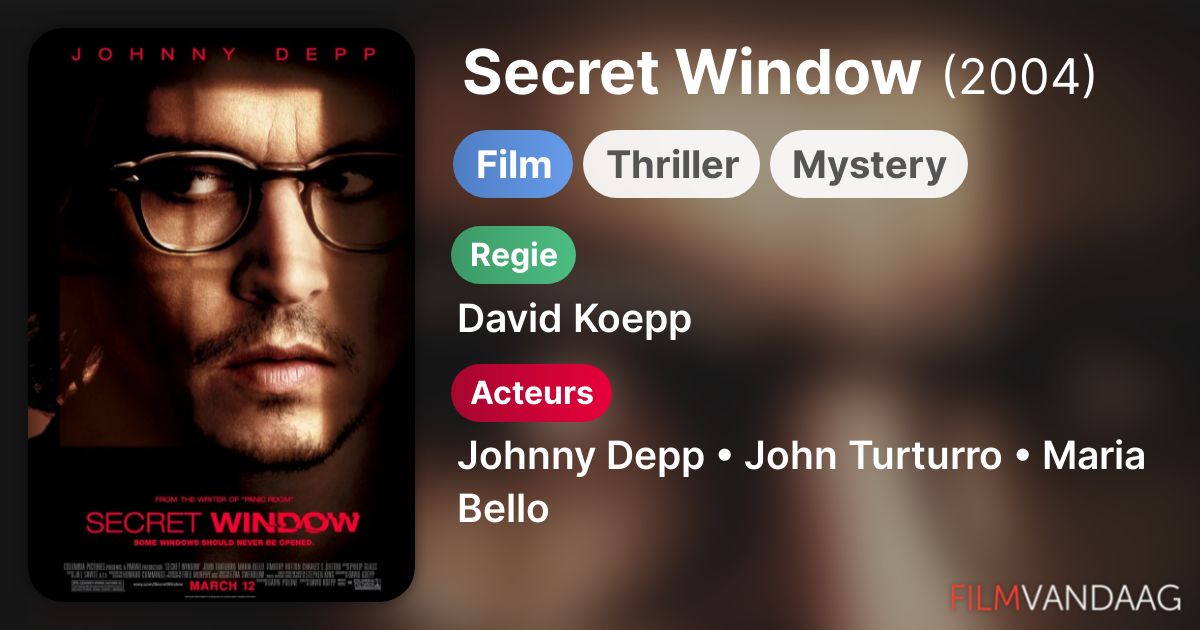 Secret Window (film, 2004) - FilmVandaag.nl