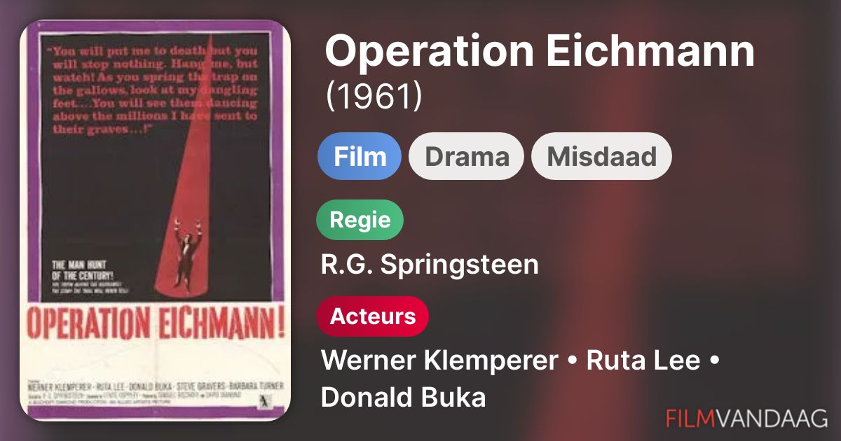 Operation Eichmann (film, 1961) - FilmVandaag.nl