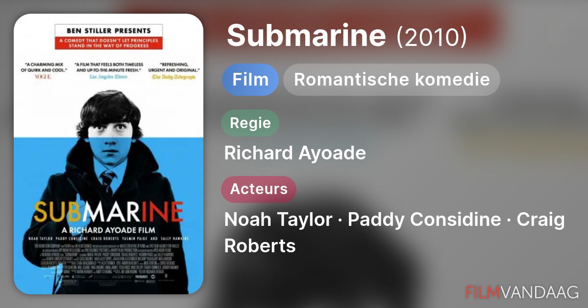 Submarine (film, 2010) kopen op dvd of blu-ray - FilmVandaag.nl