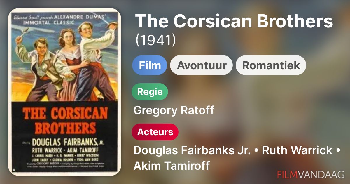 The Corsican Brothers (film, 1941) - FilmVandaag.nl