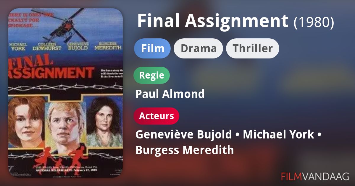 Final Assignment (film, 1980) - FilmVandaag.nl