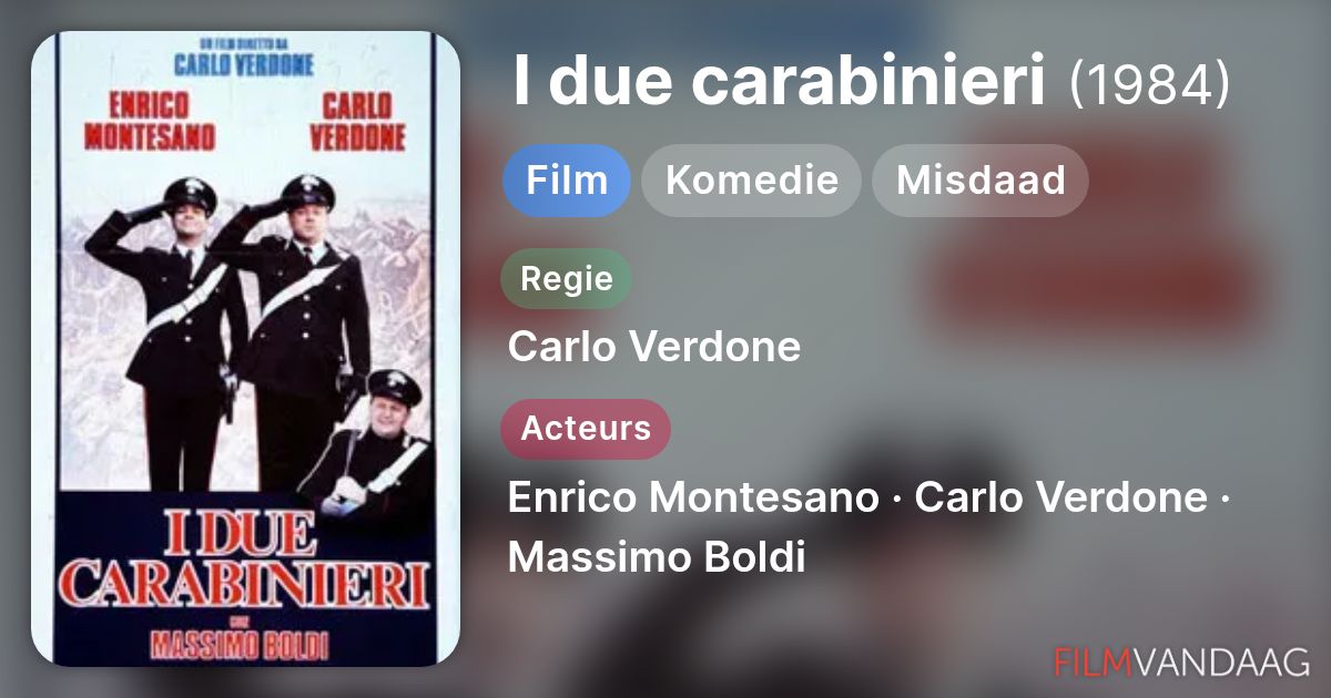 I due carabinieri (film, 1984) kopen op dvd of blu-ray - FilmVandaag.nl