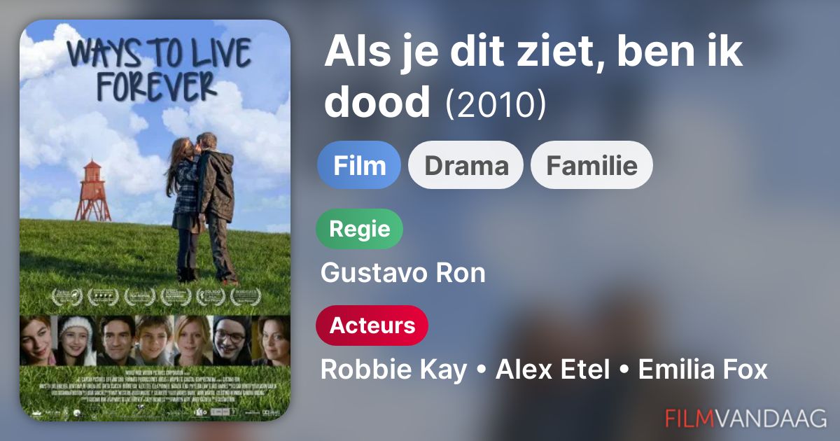Als je dit ziet, ben ik dood (film, 2010) - FilmVandaag.nl