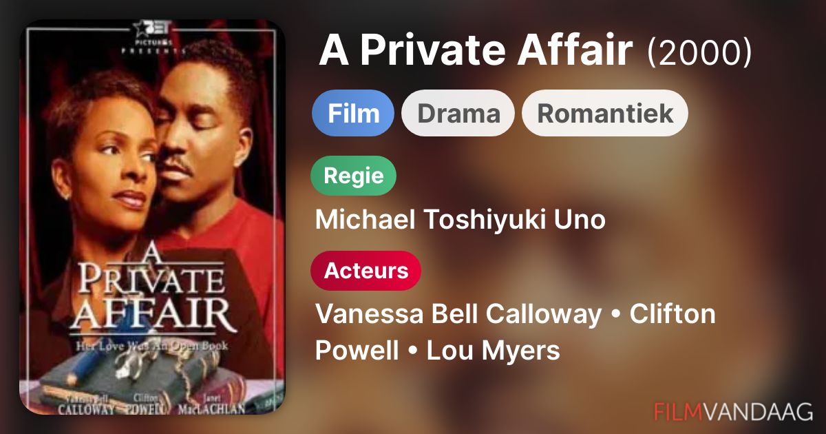 A Private Affair (film, 2000) - FilmVandaag.nl