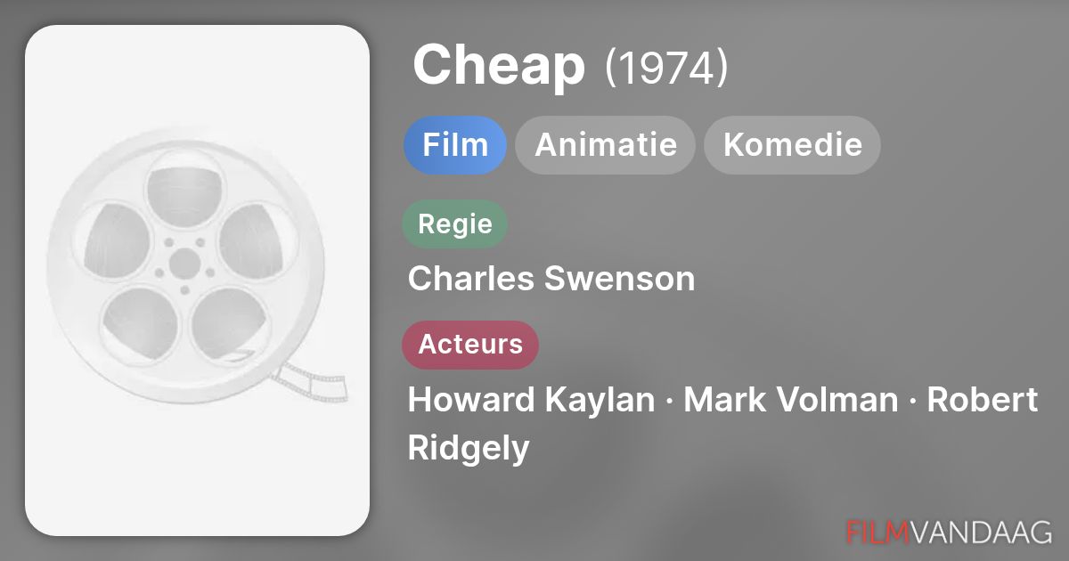 Cheap (film, 1974) - FilmVandaag.nl