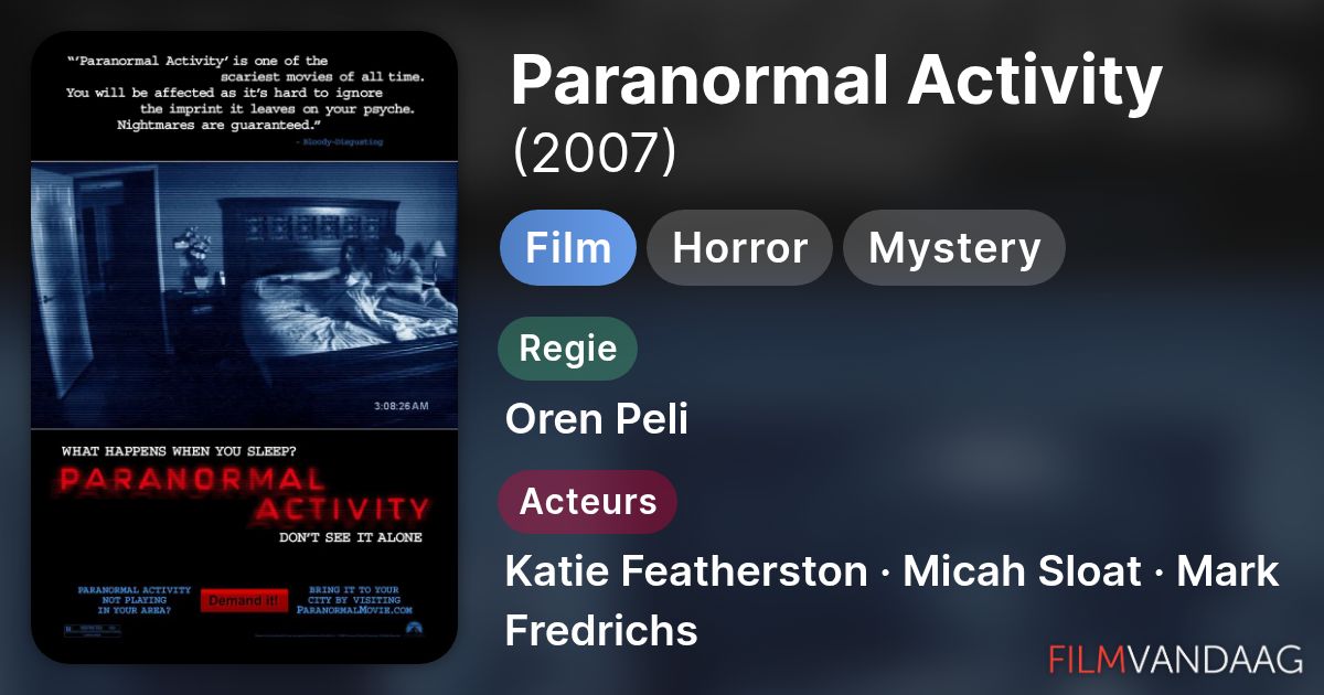 Paranormal Activity (film, 2007) - FilmVandaag.nl