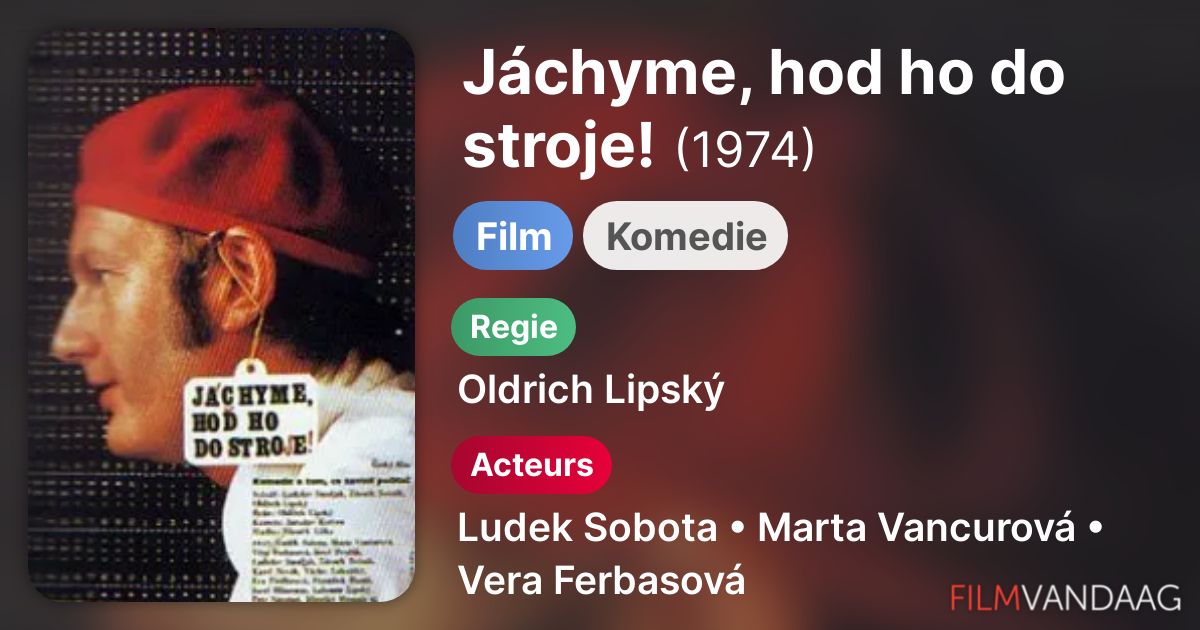 Jáchyme, hod ho do stroje! (film, 1974) - FilmVandaag.nl