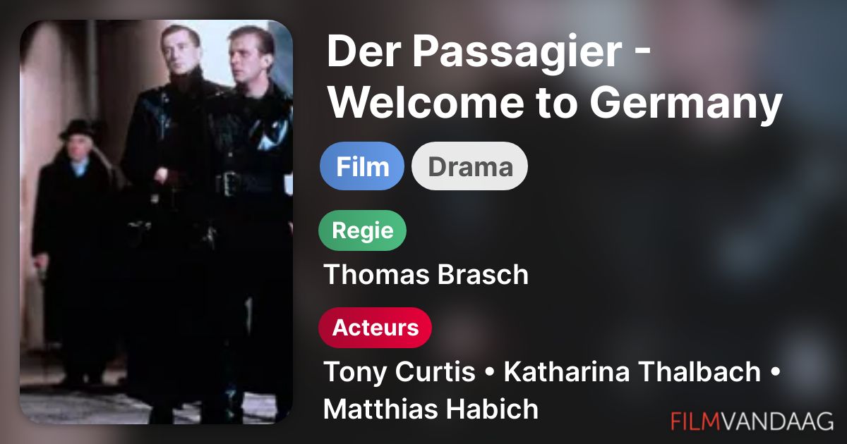 Der Passagier - Welcome to Germany (film, 1988) - FilmVandaag.nl