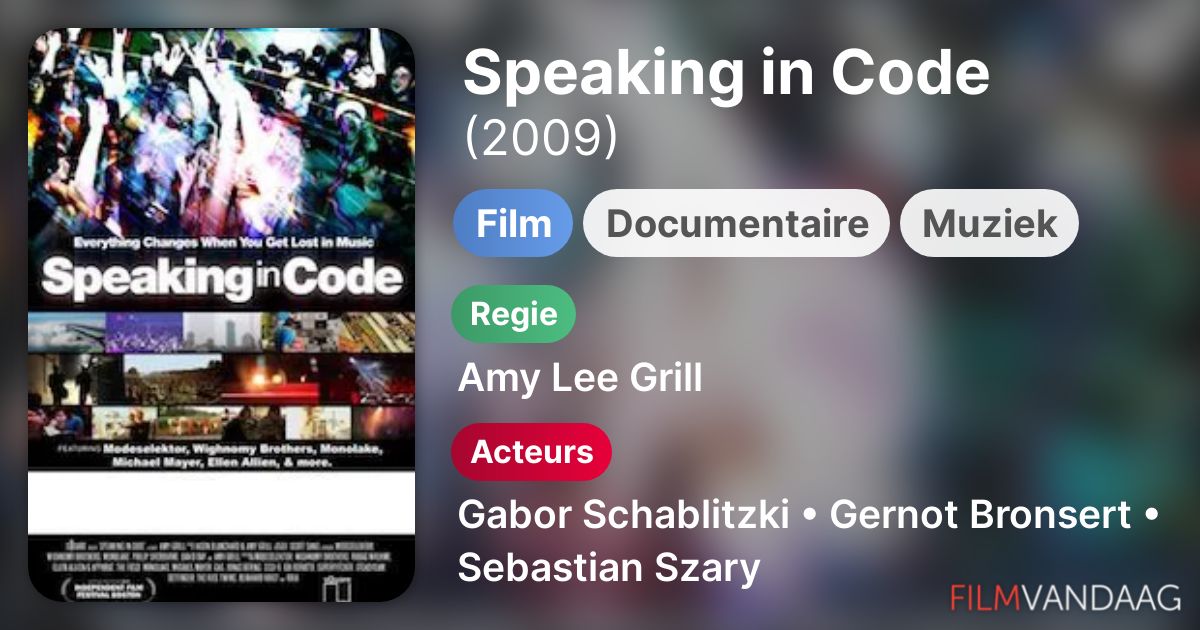 Speaking in Code (film, 2009) - FilmVandaag.nl