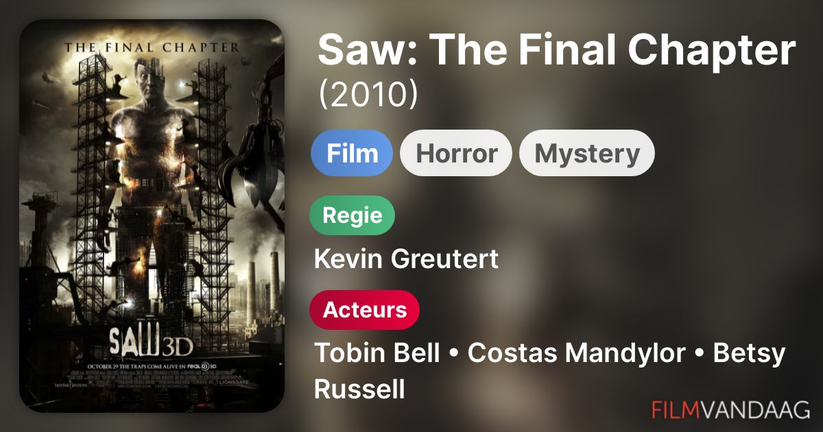 Saw: The Final Chapter (film, 2010) - FilmVandaag.nl