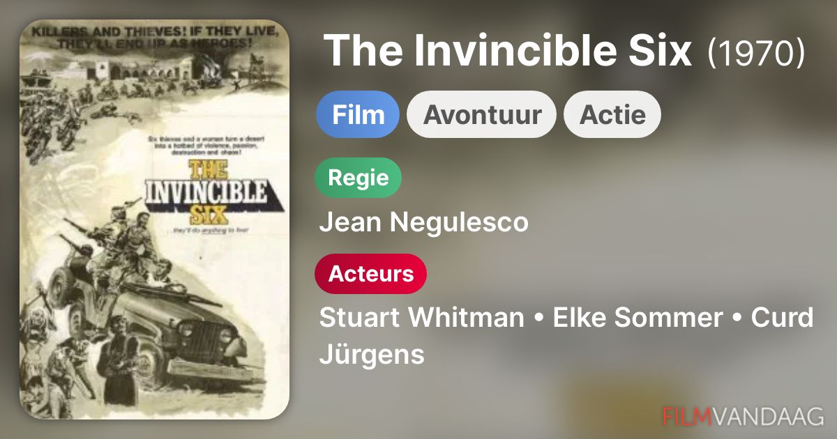The Invincible Six (film, 1970) - FilmVandaag.nl