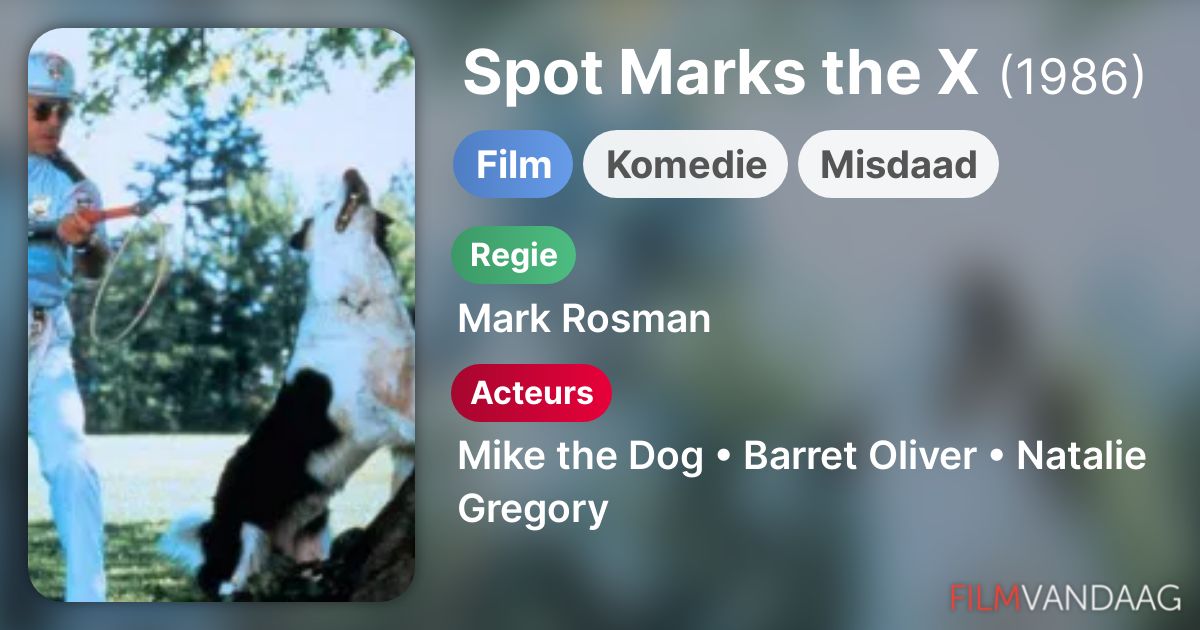 Spot Marks the X (film, 1986) - FilmVandaag.nl