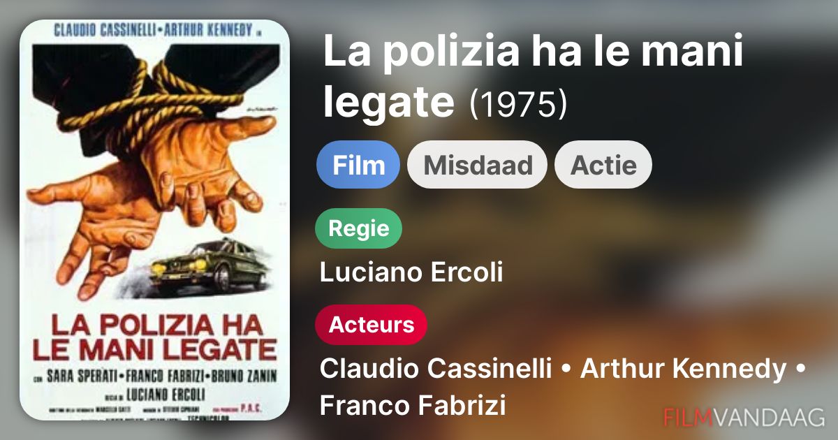 La polizia ha le mani legate (film, 1975) - FilmVandaag.nl