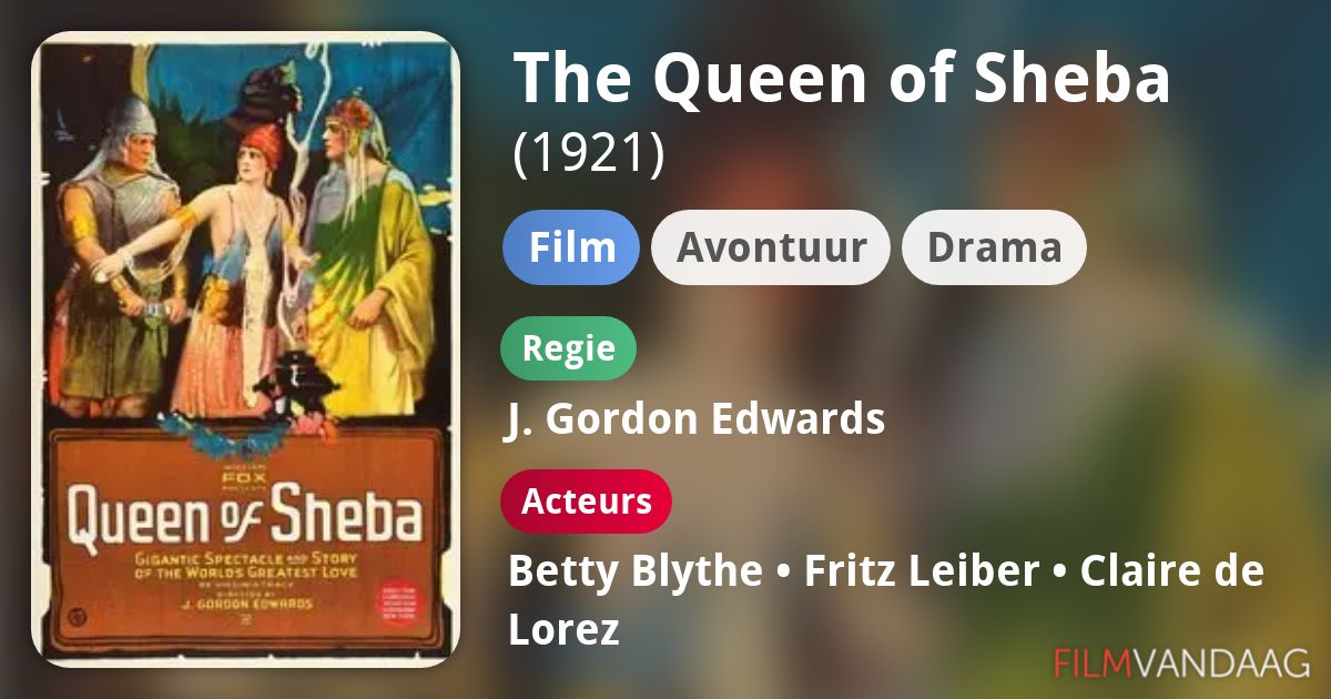 The Queen of Sheba (film, 1921) Nu Online Kijken - FilmVandaag.nl
