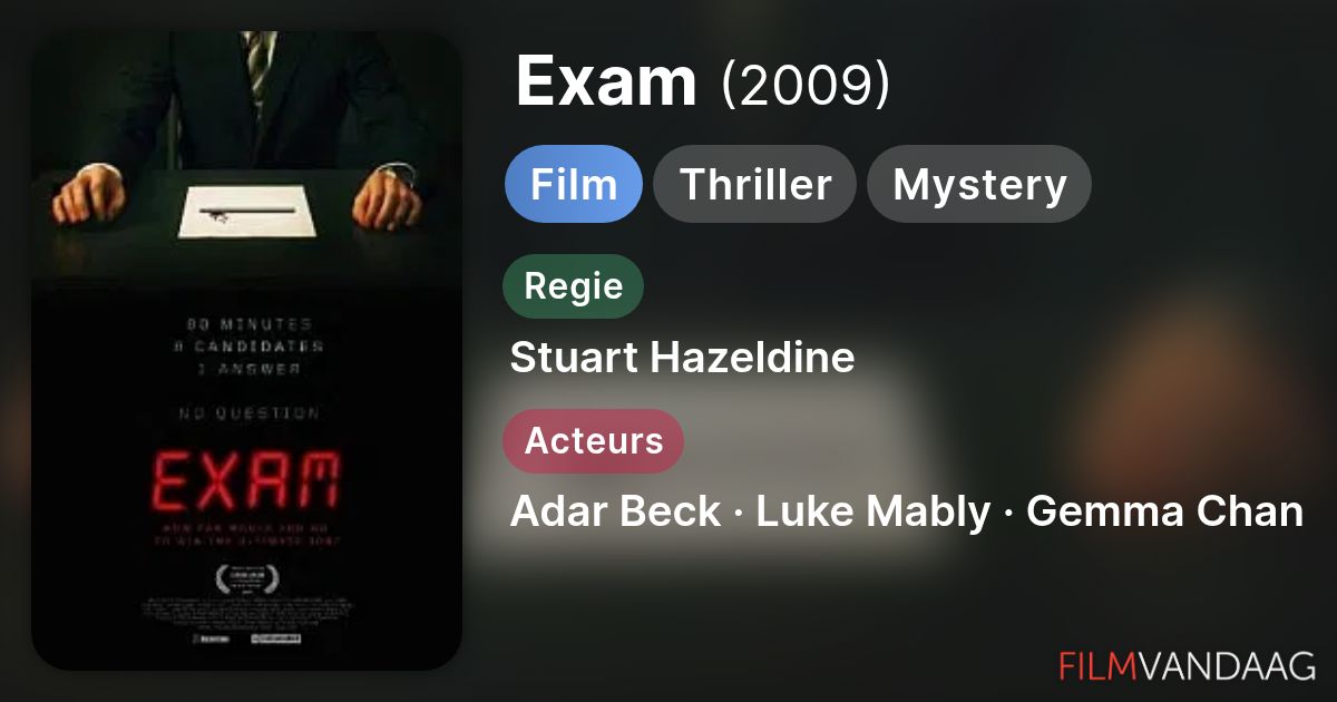 Exam (film, 2009) - FilmVandaag.nl