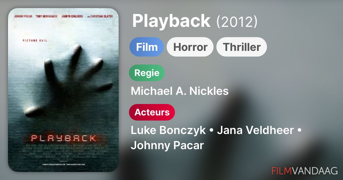 Playback (film, 2012) - FilmVandaag.nl