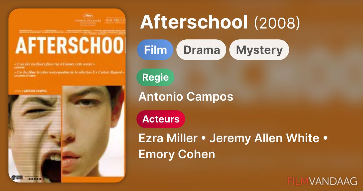 Afterschool (film, 2008) - FilmVandaag.nl