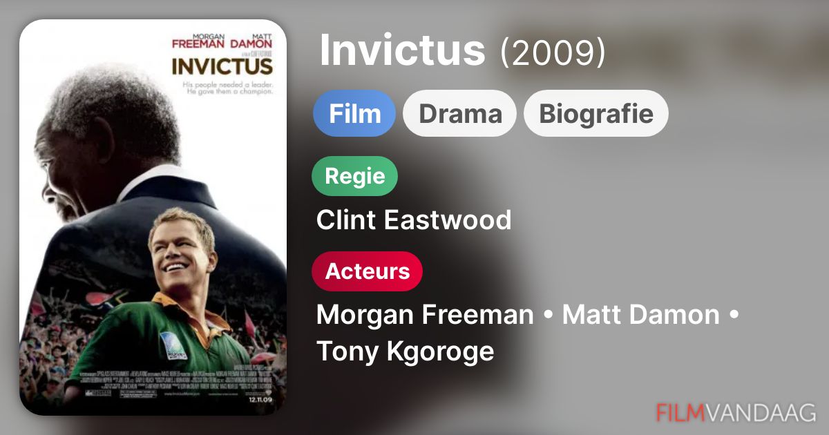 Invictus (film, 2009) - FilmVandaag.nl