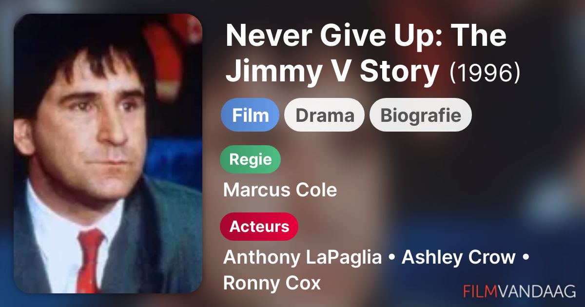 Never Give Up: The Jimmy V Story (film, 1996) - FilmVandaag.nl
