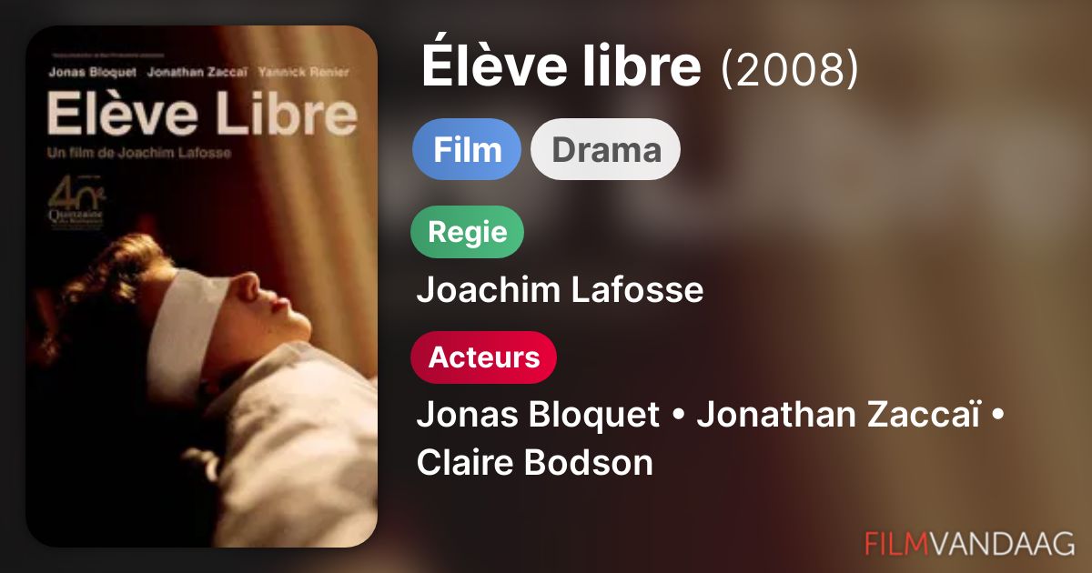 Élève libre (film, 2008) - FilmVandaag.nl