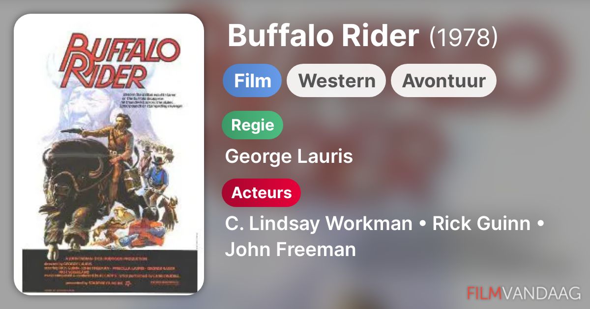 Buffalo Rider (film, 1978) - FilmVandaag.nl
