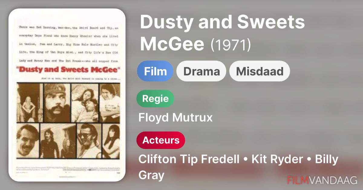 Dusty and Sweets McGee (film, 1971) - FilmVandaag.nl