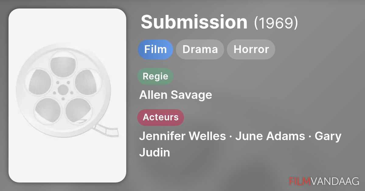 Submission (film, 1969) - FilmVandaag.nl