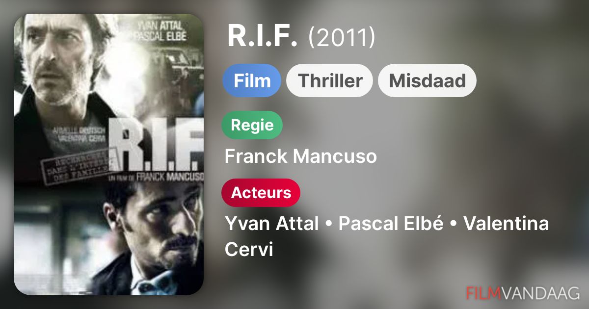 R.I.F. (film, 2011) - FilmVandaag.nl