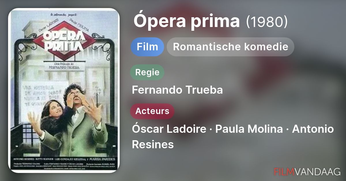 Ópera prima (film, 1980) - FilmVandaag.nl