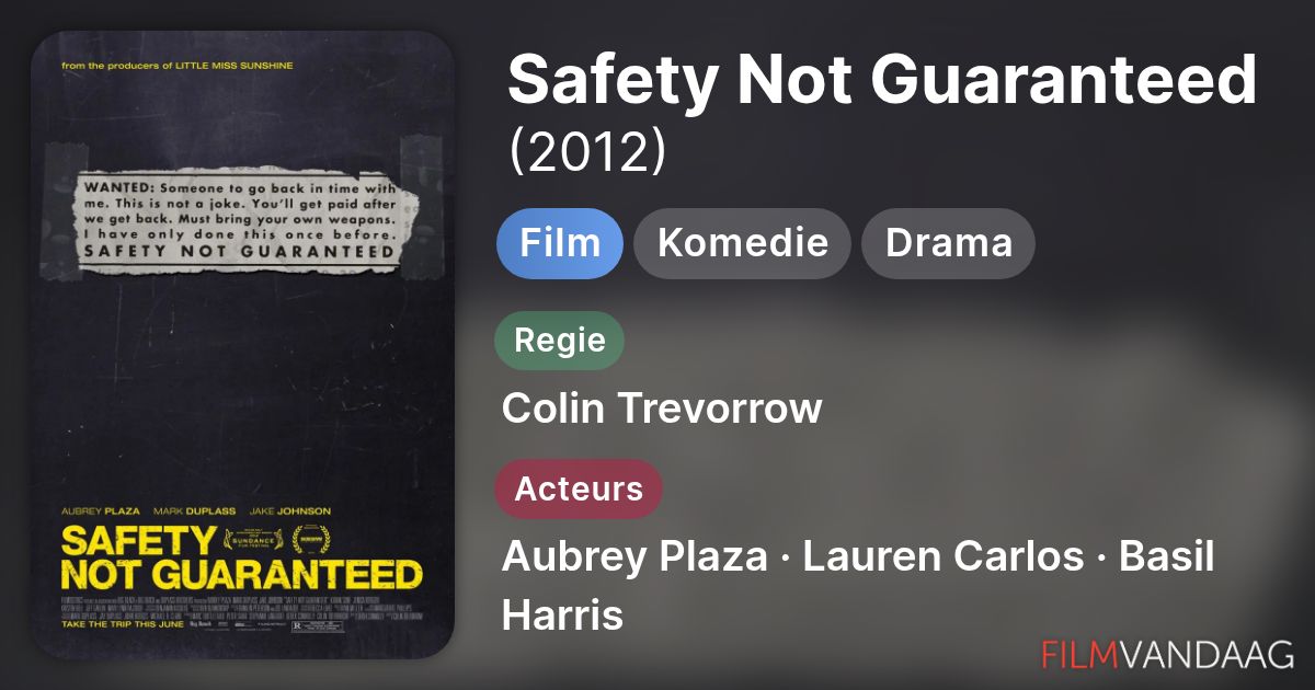 Safety Not Guaranteed (film, 2012) - FilmVandaag.nl