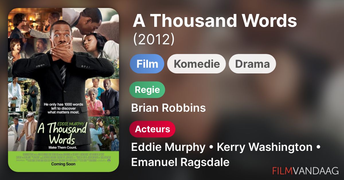 A Thousand Words (film, 2012) - FilmVandaag.nl