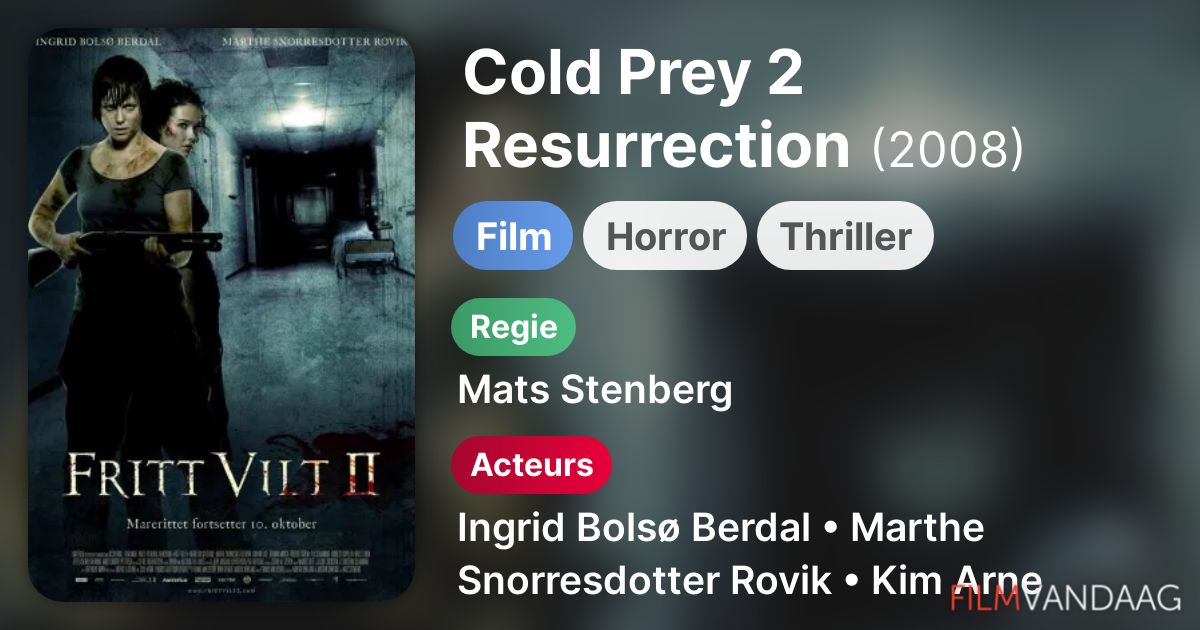 Cold Prey 2 Resurrection (film, 2008) - FilmVandaag.nl