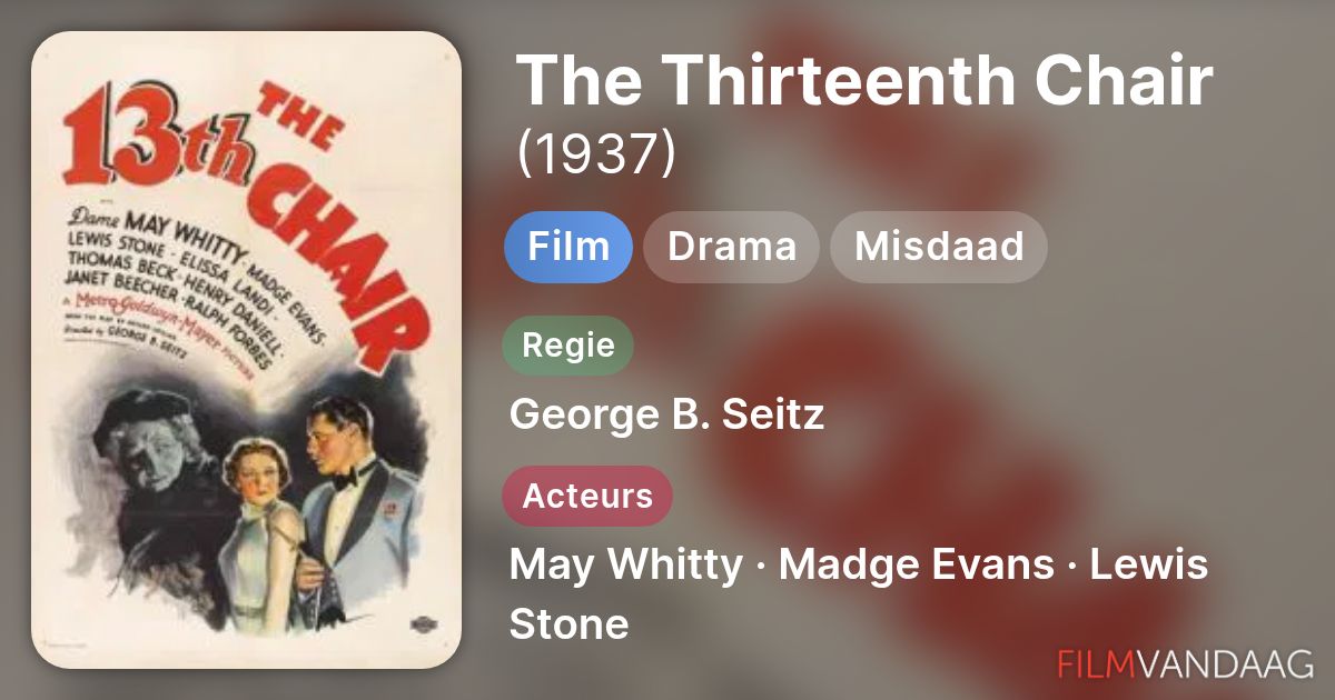 The Thirteenth Chair (film, 1937) - FilmVandaag.nl