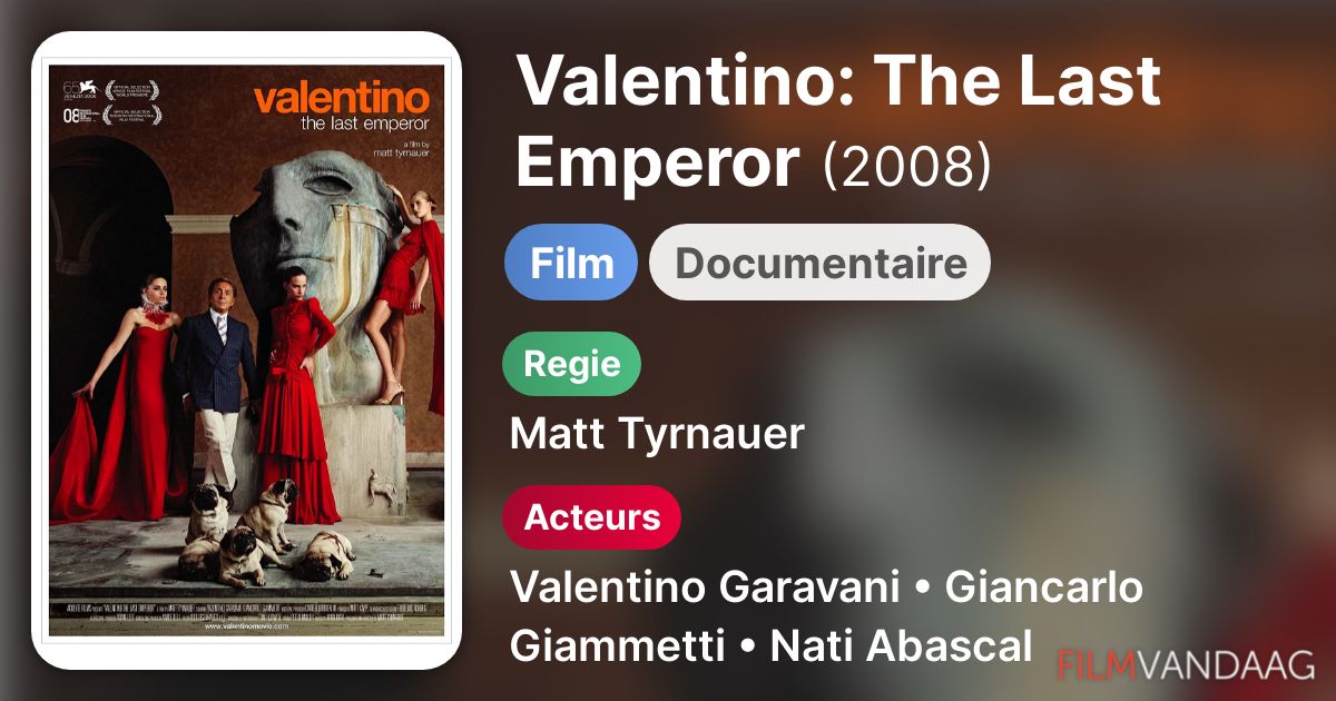 Valentino: The Last Emperor (film, 2008) - FilmVandaag.nl
