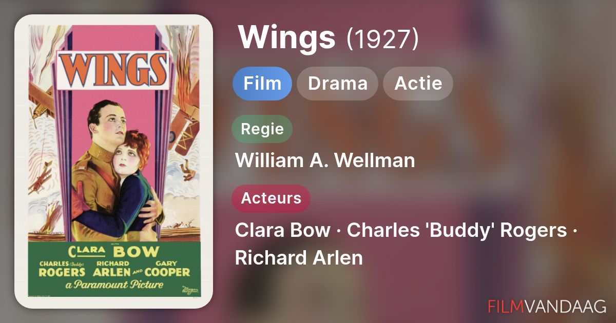 Wings (film, 1927) - FilmVandaag.nl
